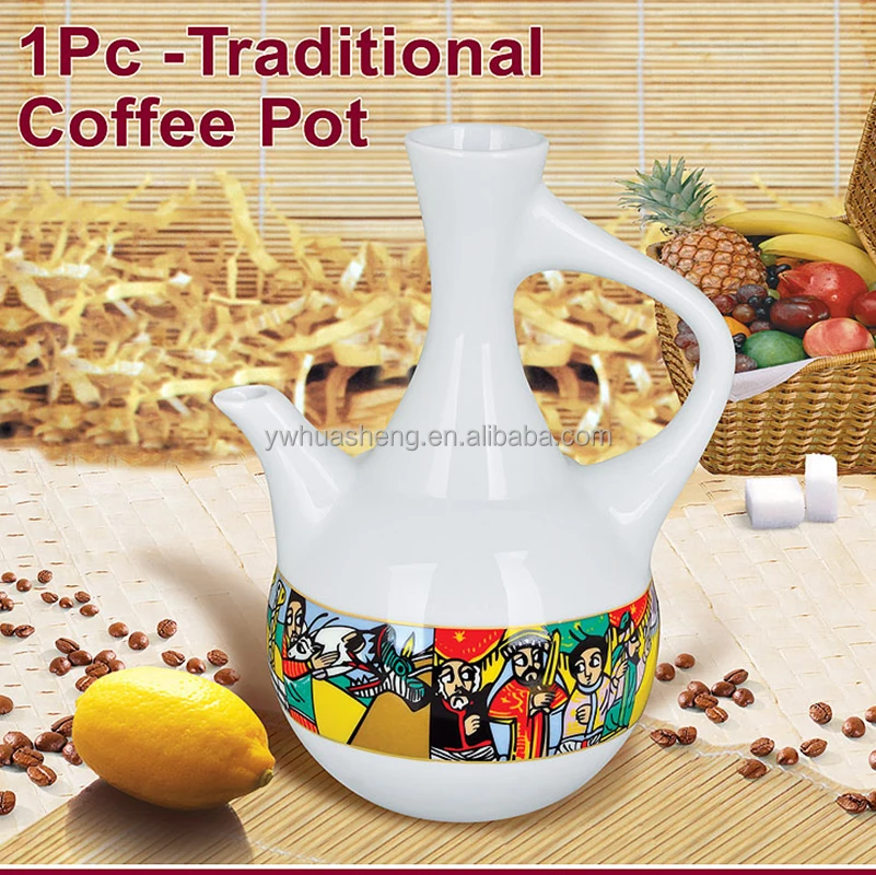 Habesha Coffee Set With Ethiopian Black Jebena Ceramic For Ethiopian ...