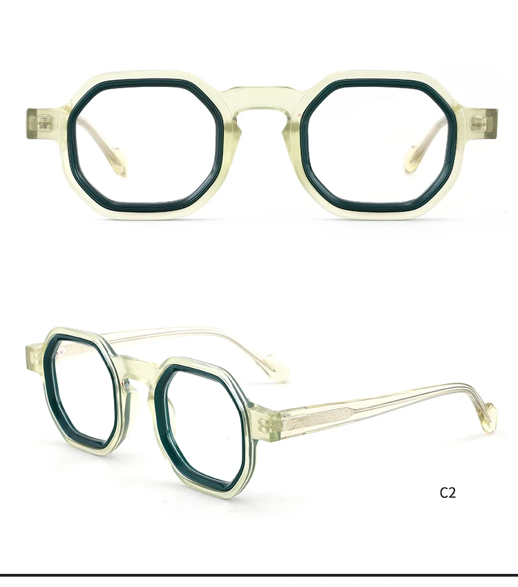 Luxury Polarized Colorful Double Rims Acetate Eyewear Rectangle Eye ...