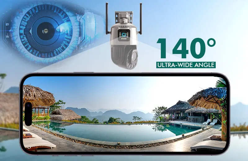 Tecdeft 8mp Auto Human Tracking Solar Camera Security PTZ System