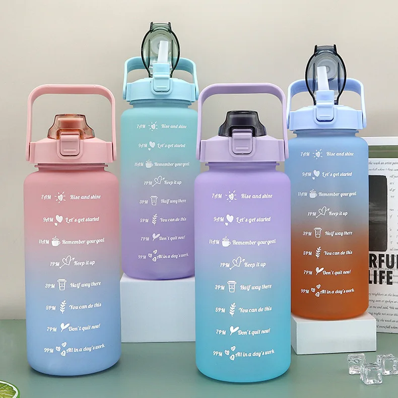 2 Litre Motivational Water Bottle,Reusable & Bpa Free Non-toxic Tritan ...