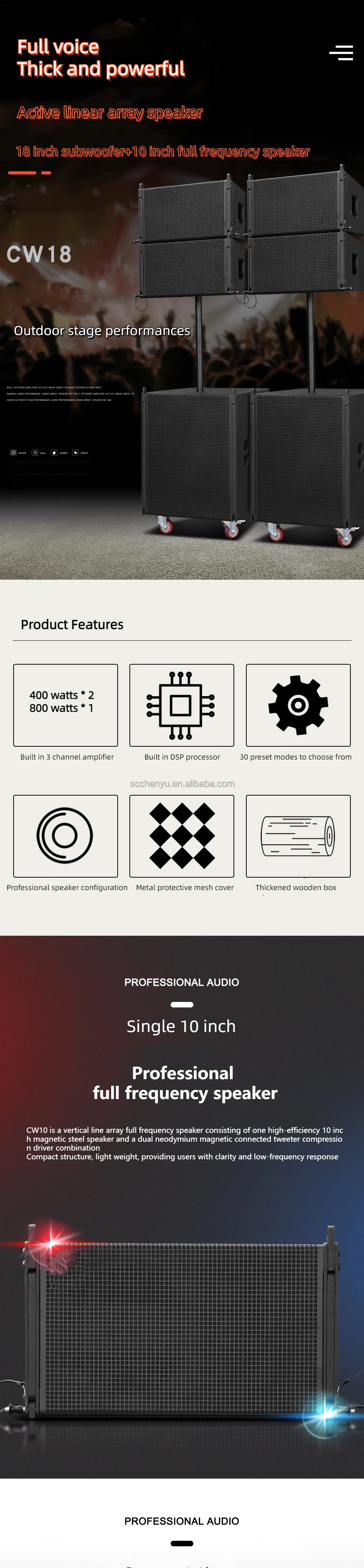 Hot Sale Single 10 Inch Line Array Sound System Professional Stage ...