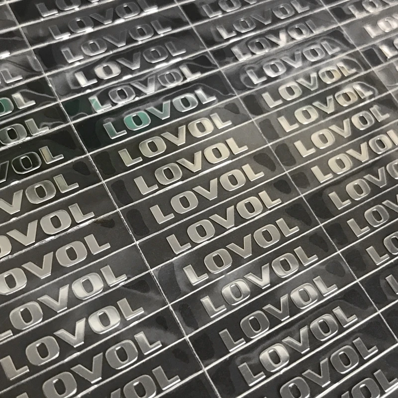 Custom Logo 3D Embossed Luxury Foil Transfer Waterproof Nickel Metal ...