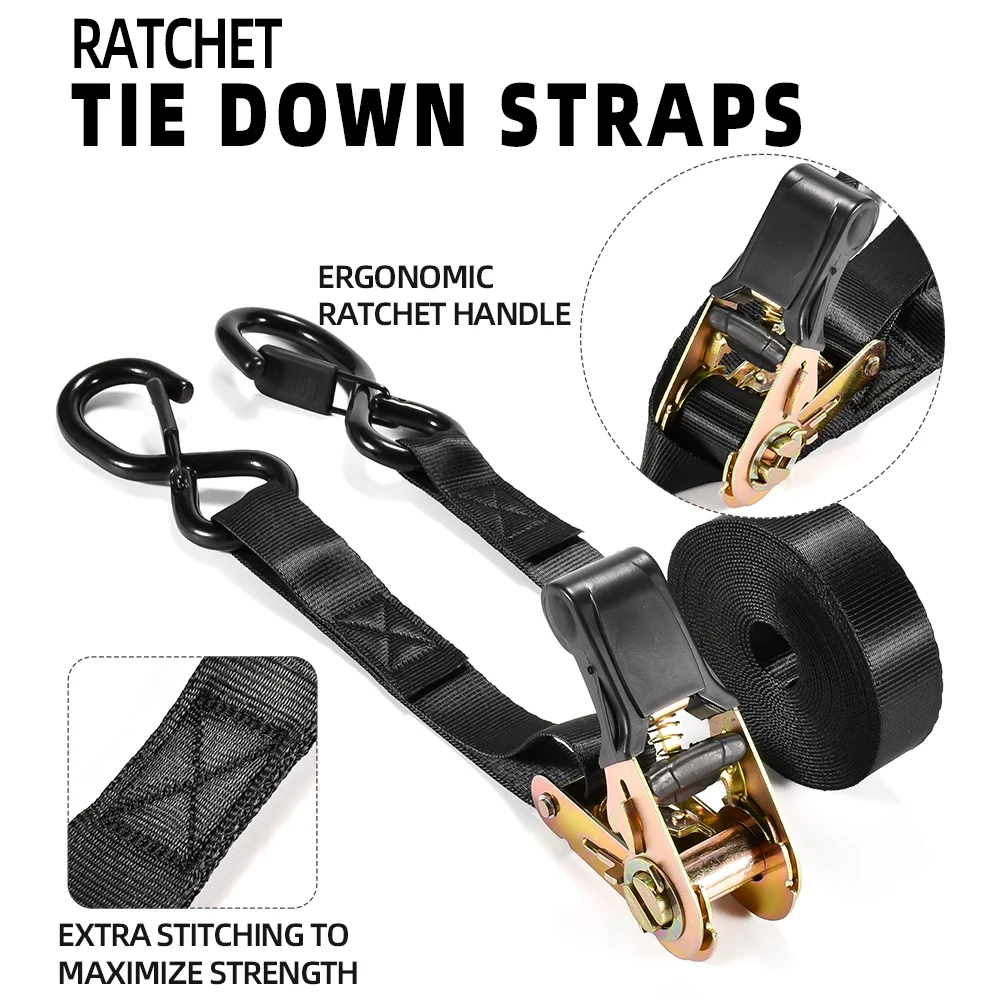 OEM 4pk 1 Inch Cargo Ratchet Tie Down Lashing Belt Straps Ratchet ...