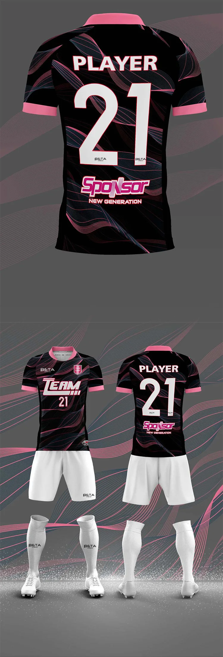 BETA Custom Retro Soccer Jersey Uniformes De Futbol Football Jersey ...