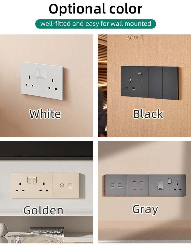 Modern UK Wall Switch and Socket Accessories - Three Gang One Way Switch