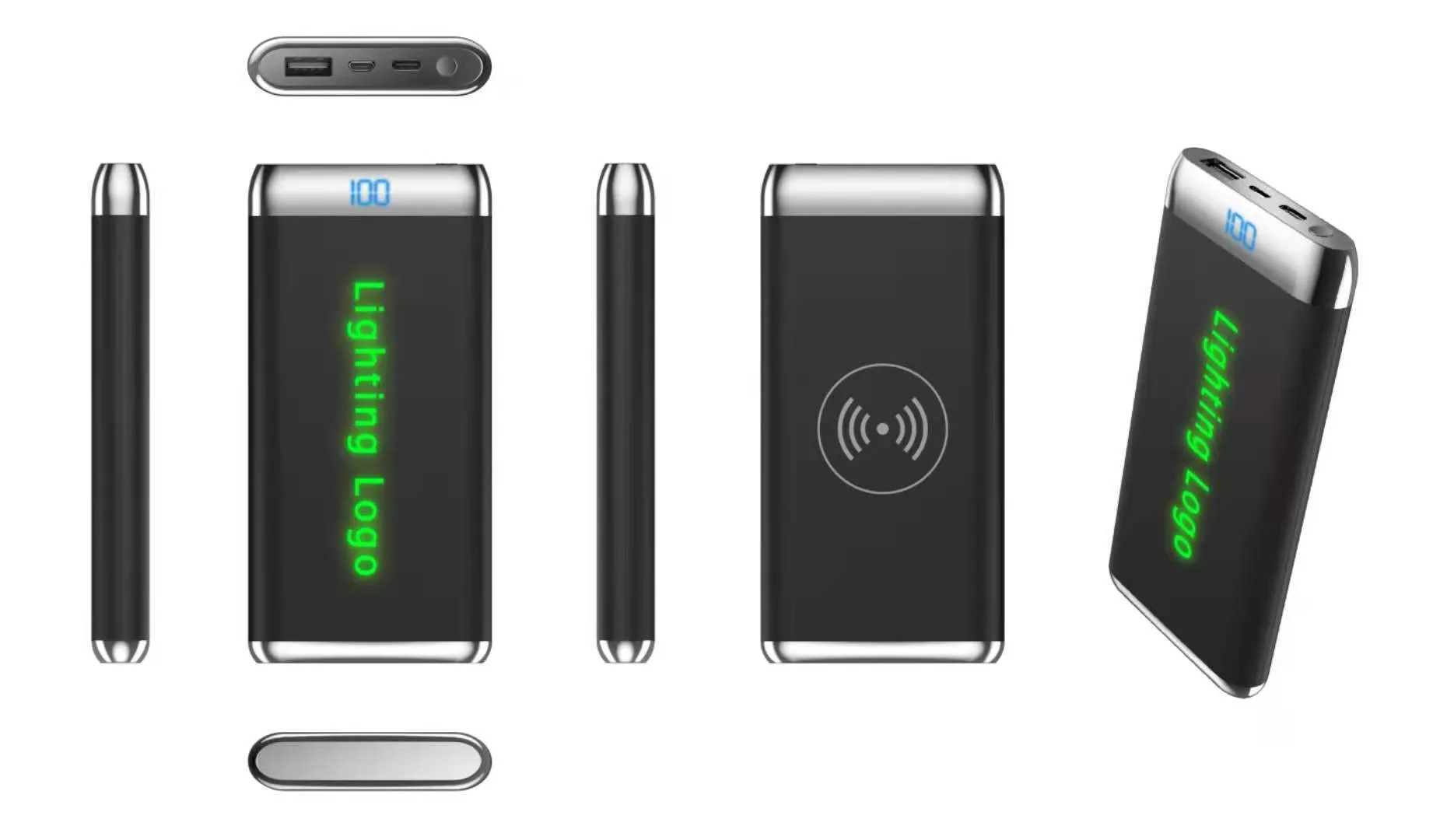 Design Logo with USB Ports - Fast Charge Portable Power Bank