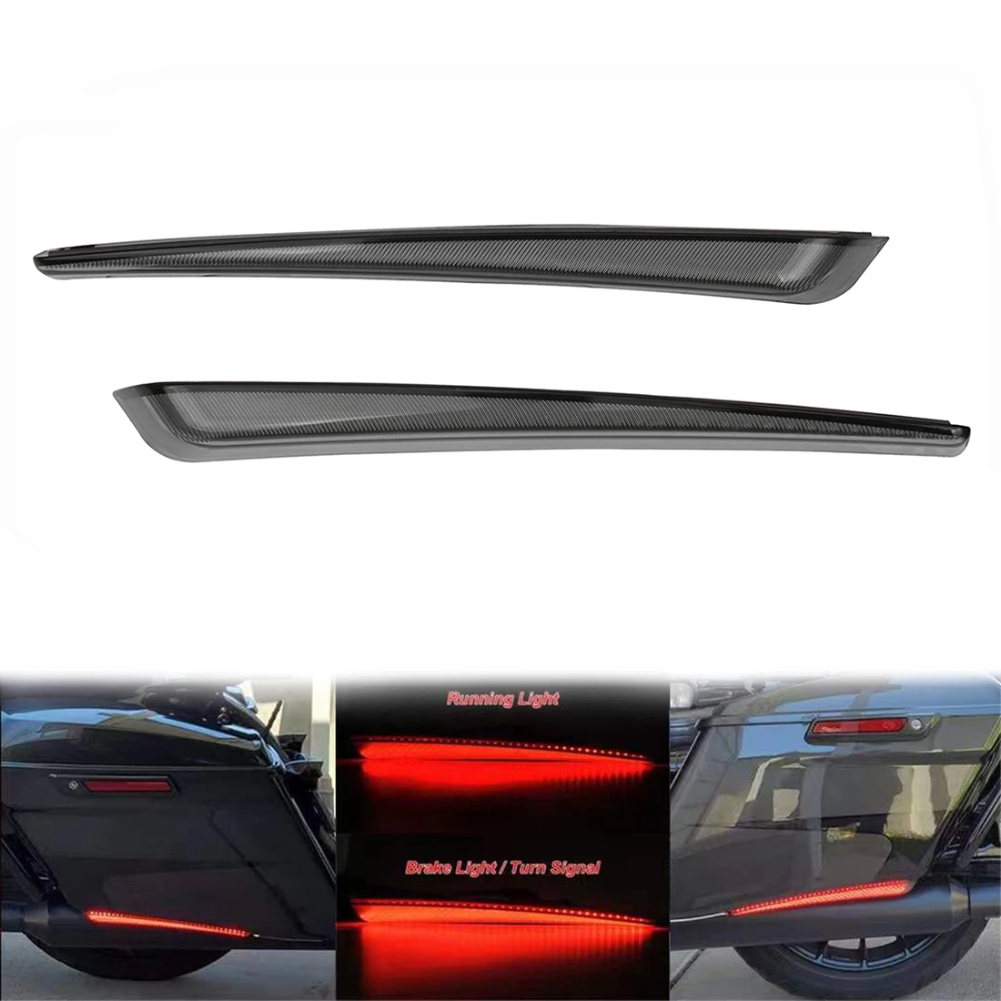 Motorcycle Pilot Light rear Bottom Extended Saddlebag Led Side Lights ...