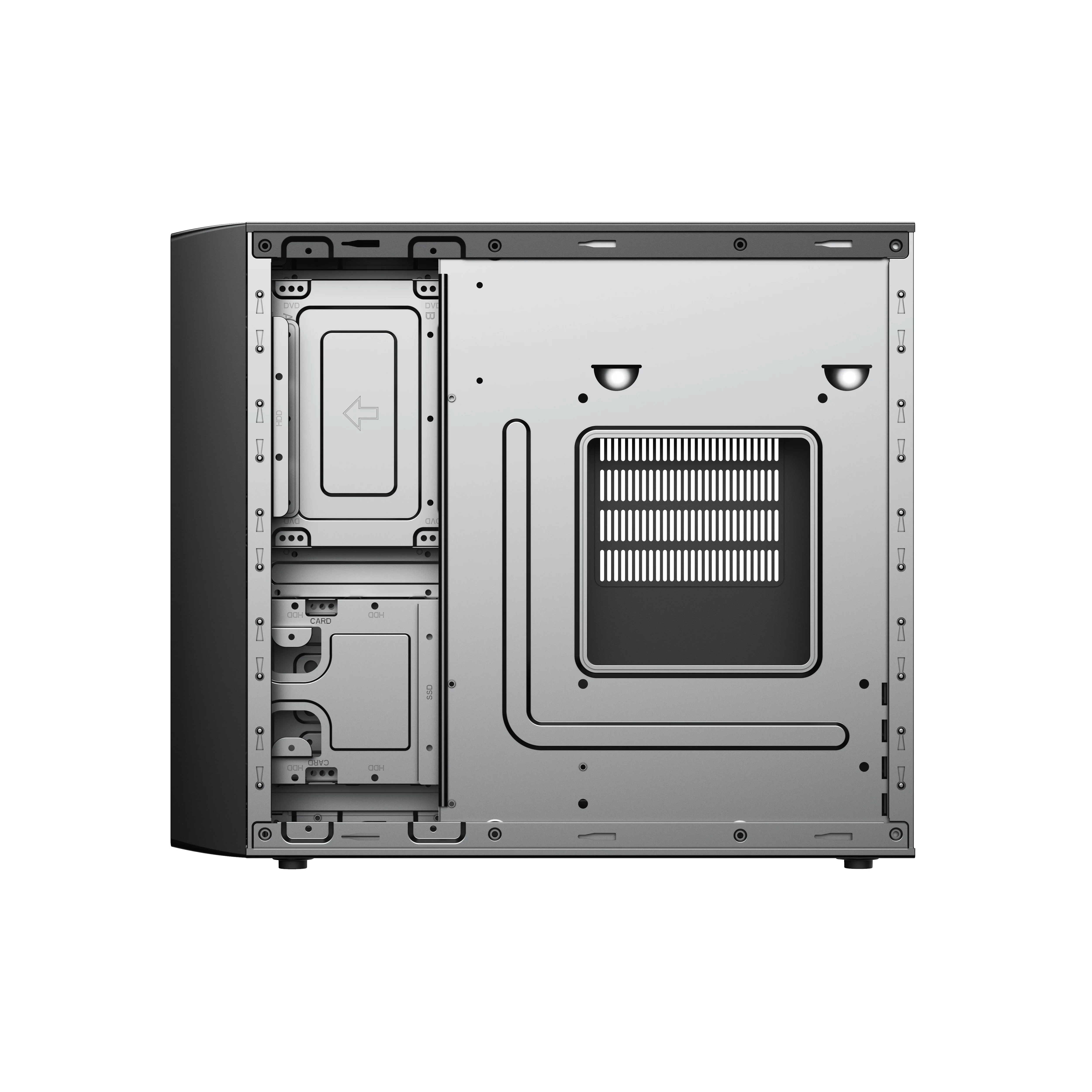 Micro ATX Mid Tower Computer Case with Transparent Side Panel & Power ...