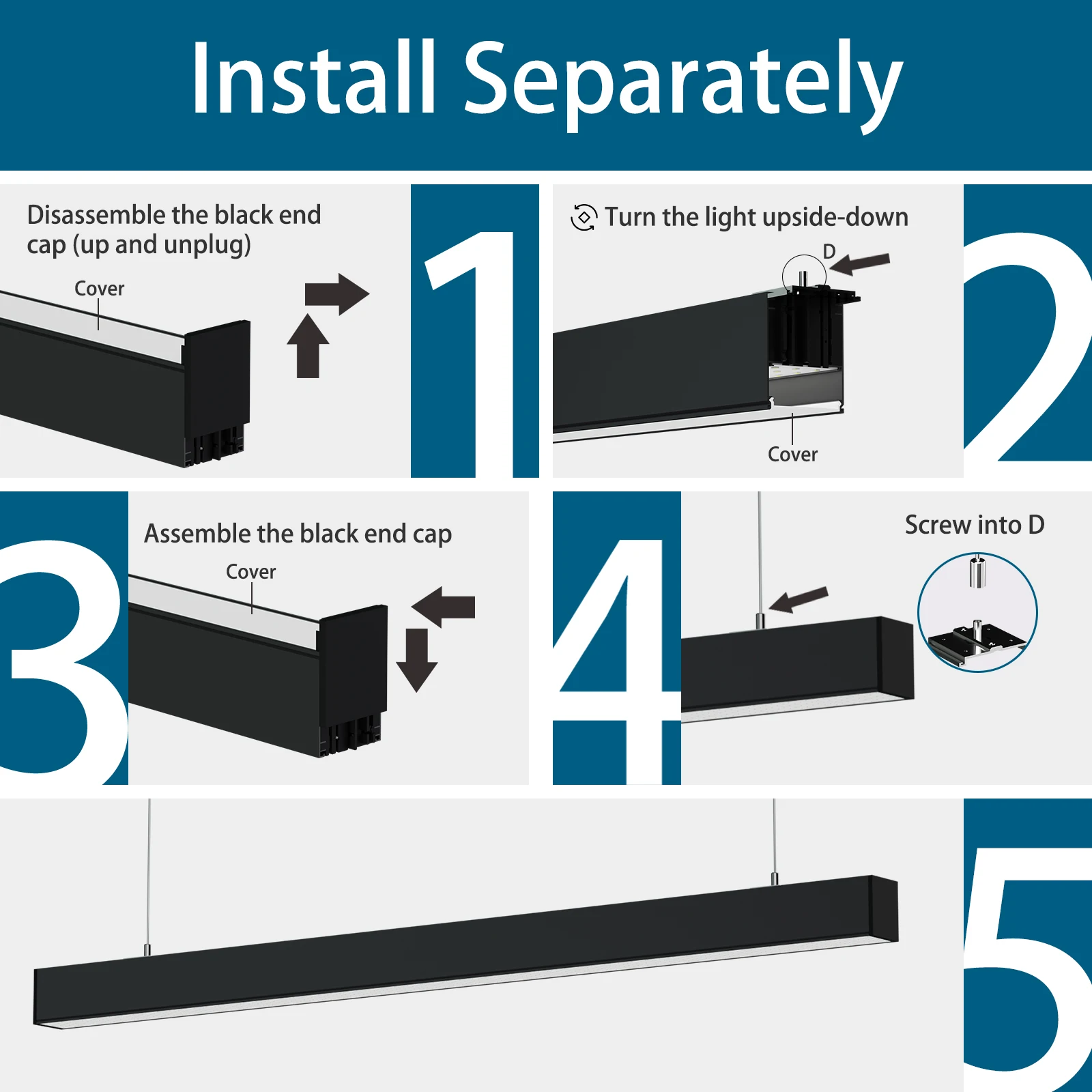 Modern Seamless Connection Free Combination Rectangular Pendant Lights ...