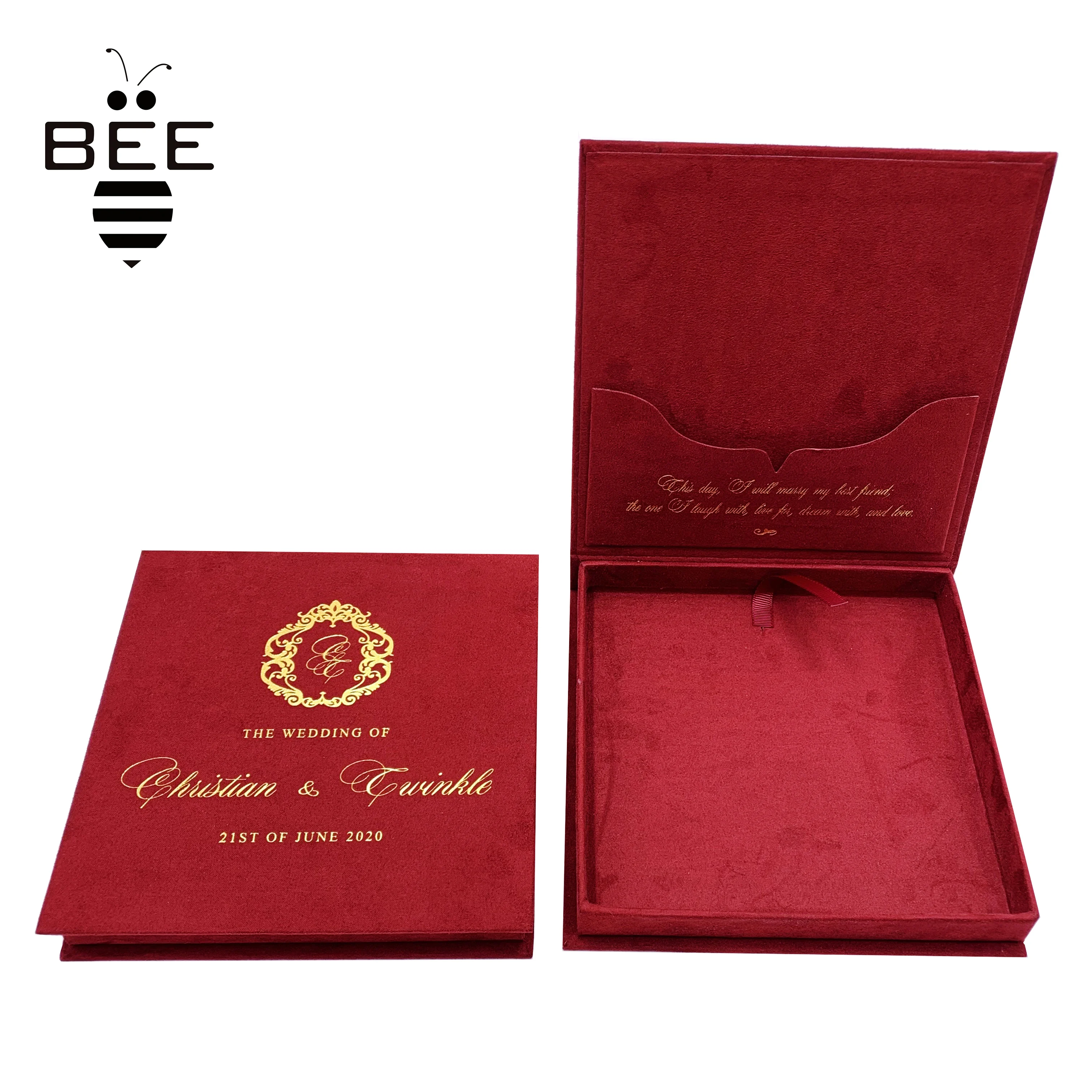Custom Luxury Invitation Gift Box - Velvet & Suede