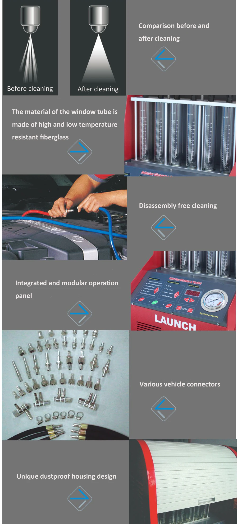 Launch CNC-601A Ultrasonic Injector Cleaner and Tester CNC601A Fuel ...