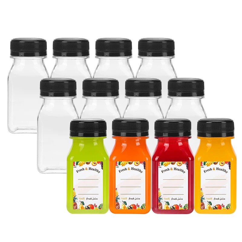 Wholesale 2oz 4oz Plastic Juice Bottle With Cap. Custom 60ml 120ml ...