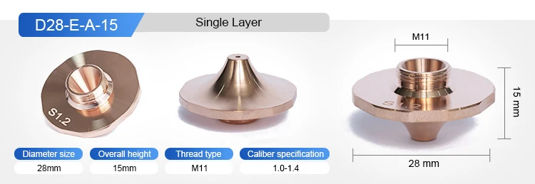 D28-A Single Layer Laser Nozzles for Precitec Empower Raytools CNC ...