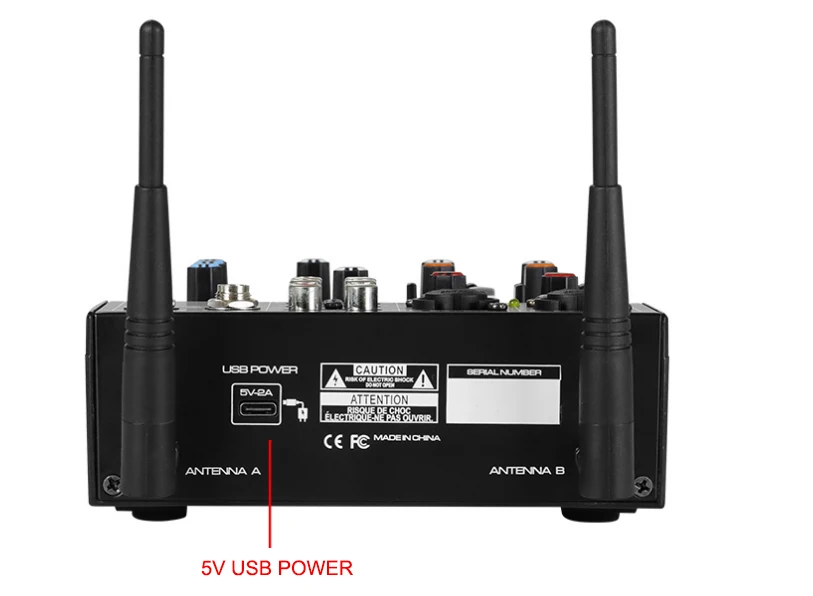 Mixing Console with Built UHF Wireless Microfono 2 in One Kit