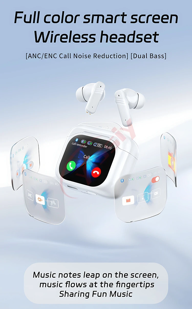 YISSIY K2 Smart Earbuds - Touch Screen & 16GB Memory Card