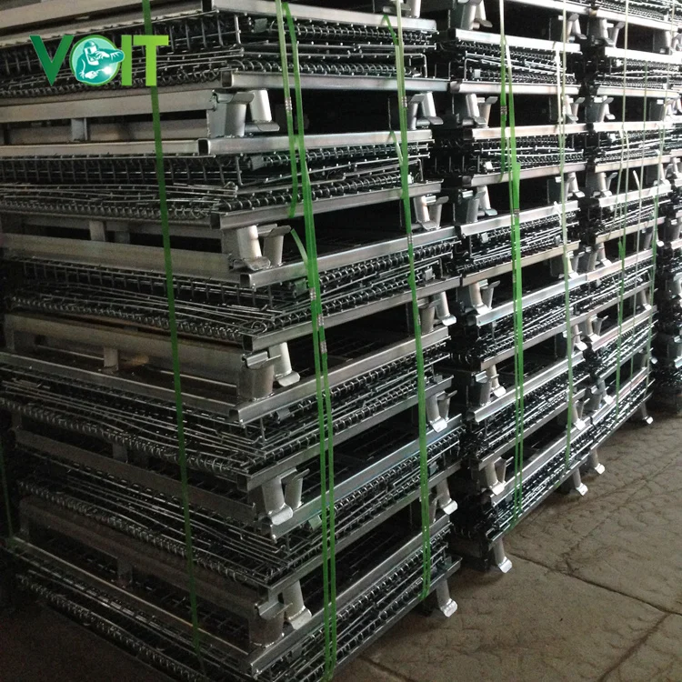 Vt Galvanized Stackable Collapsible Foldable Metal Steel Welded Storage ...