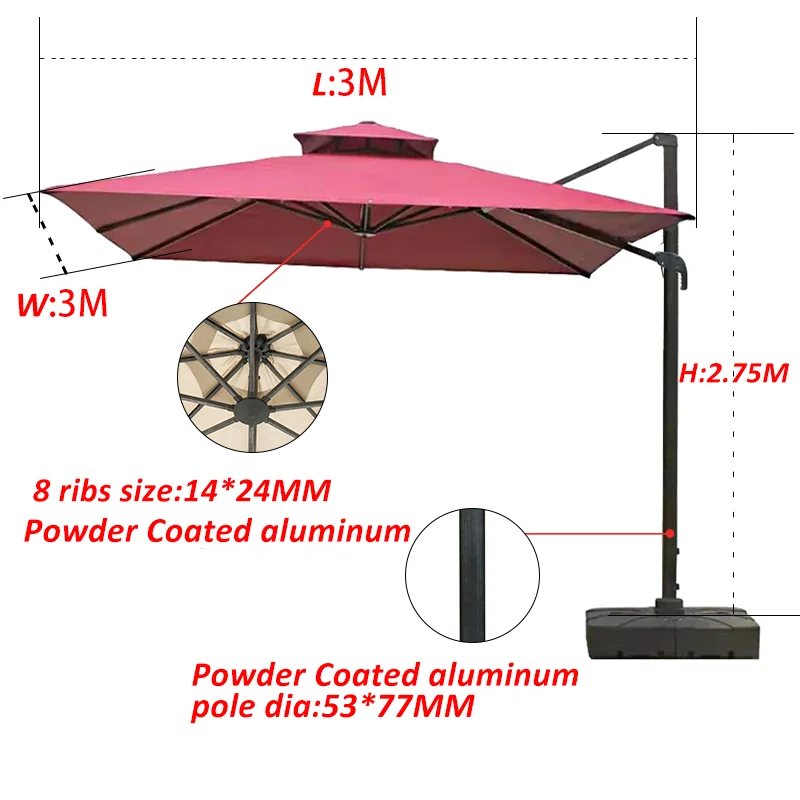 3x3 Umbrella Tucci Outdoor Umbrella Outdoor Heavy Duty Garden Outdoor ...