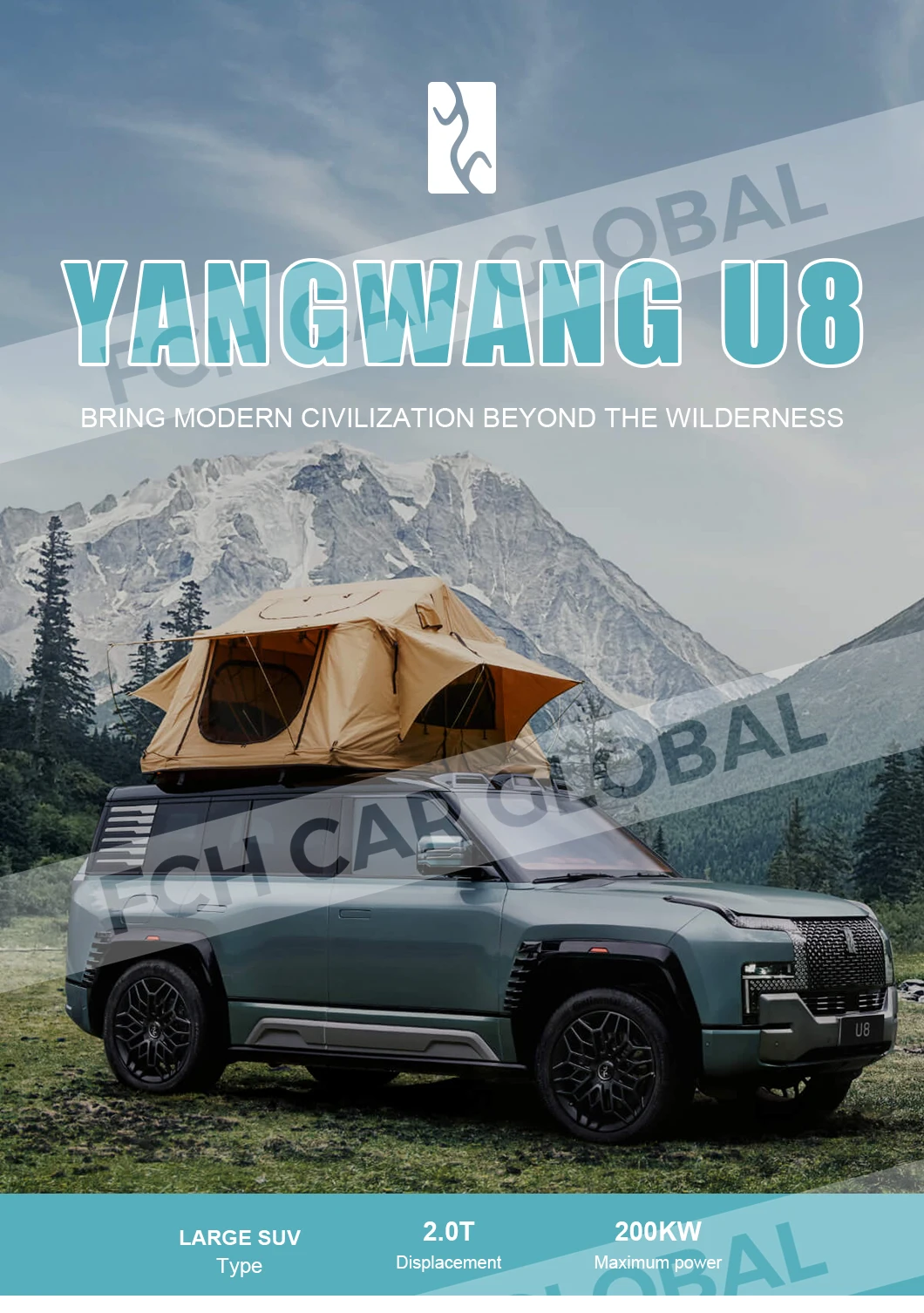 2023 Byd Yangwang U8 New Byd Extended Range Suv Non-load Bearing Body 5 Seats Cltc 1000km 4wd Ev ...