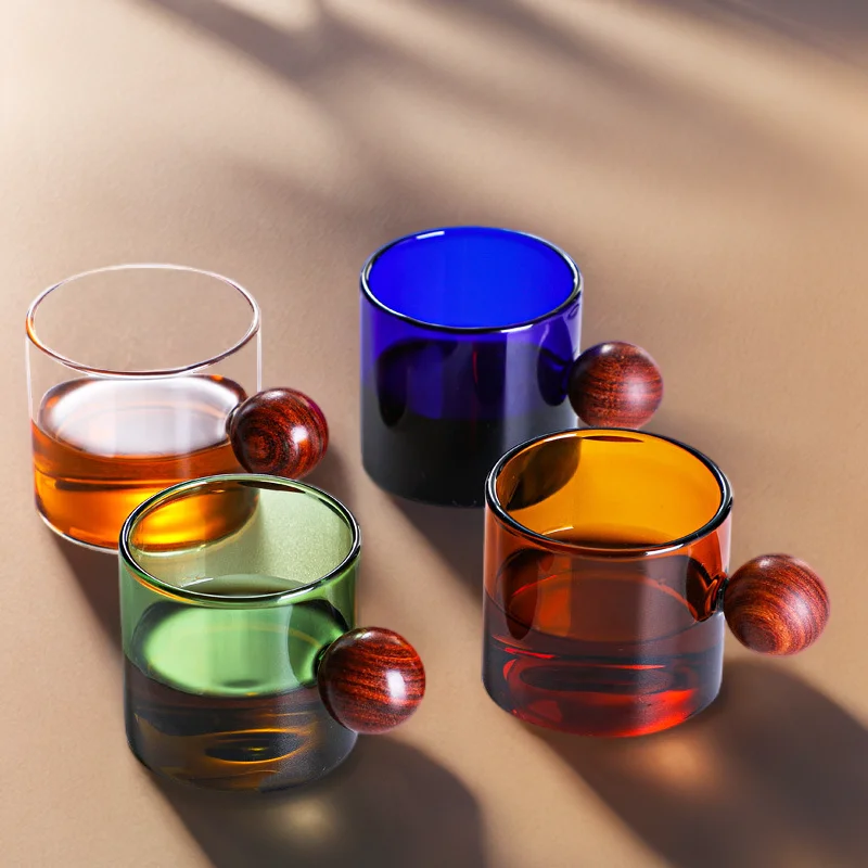 Wholesale Nordic Colored Amber Clear Small Glass Coffee Tea Milk Drink ...