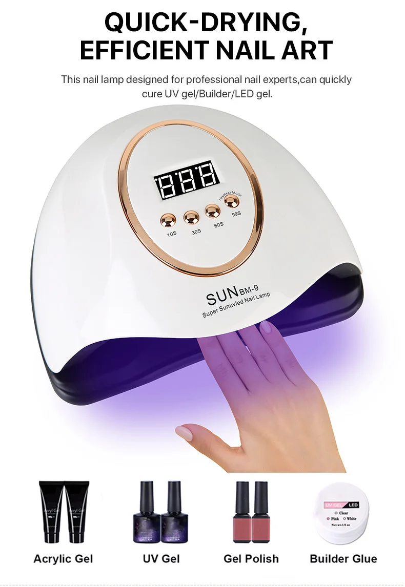 Professional 180W Red Light Curing Gel Nail Art Tools