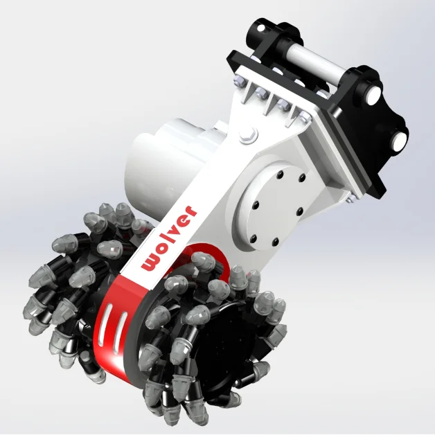 BT20C Hydraulic Breaker Rock Grinder Drum Cutter for Mini Excavator ...