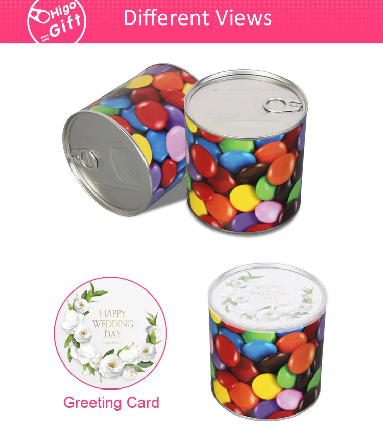 Personalized Custom Print Small Tin Can Metal Candy Box Wedding For ...