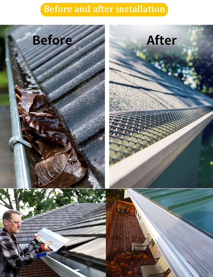 Aluminum Expanded Metal Micro Rain Water Gutter Mesh Leaf Filter Gutter ...