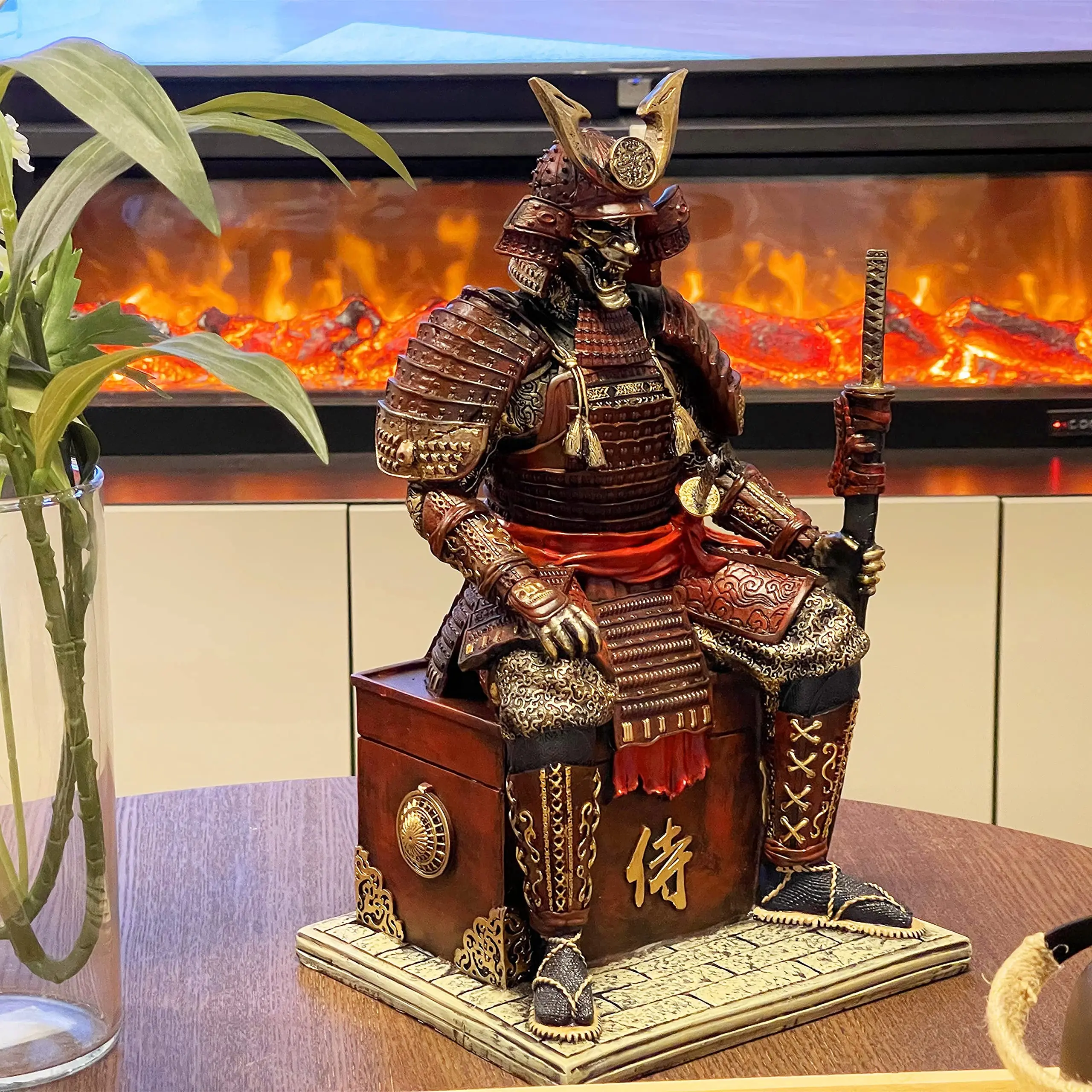 Medieval Ancient Japan Samurai Figure: Undead Warrior Resin Statue ...