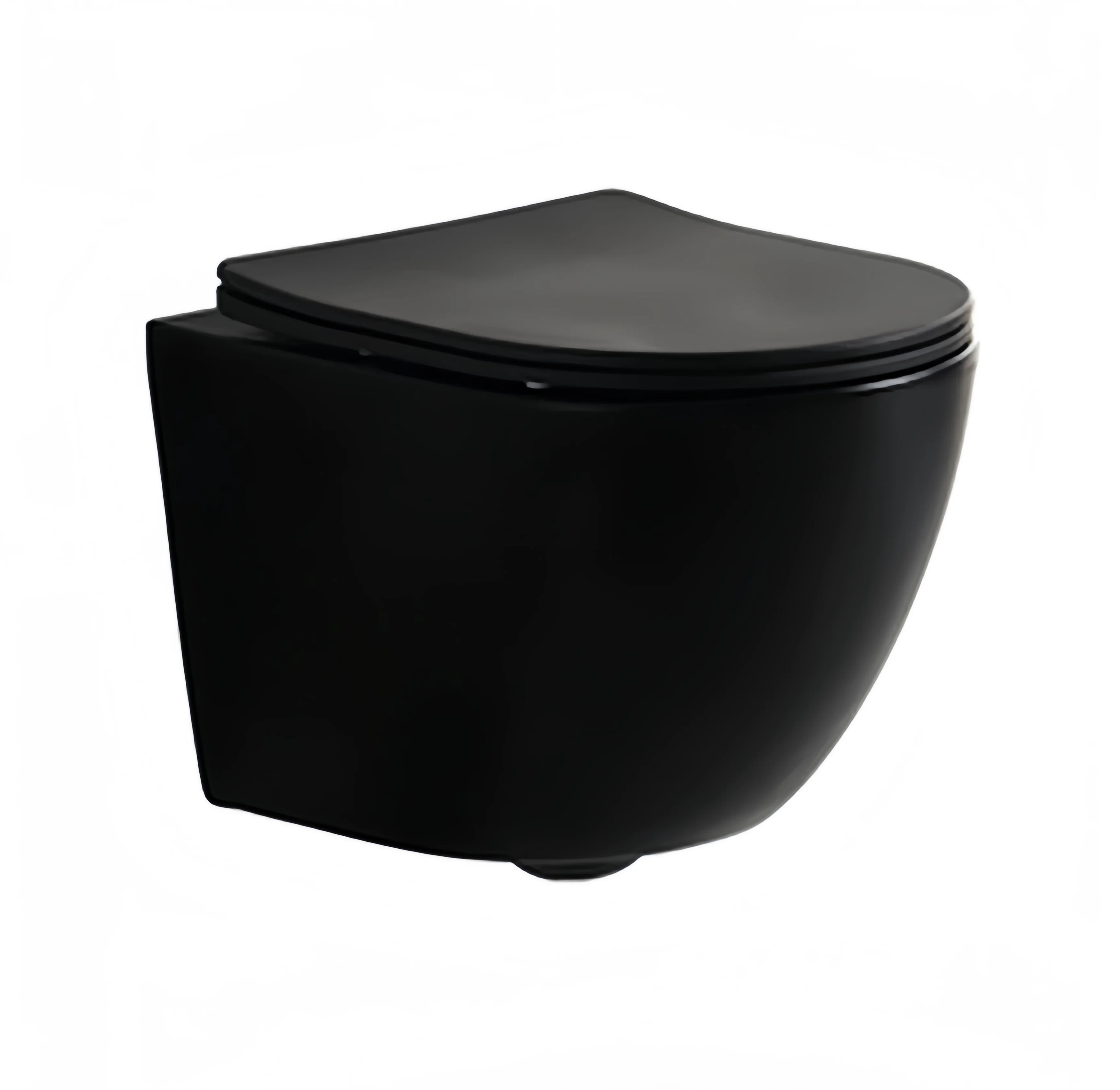 Modern Sanitary Ware Matte Black Ceramic Wall Mounted Wc Rimless ...