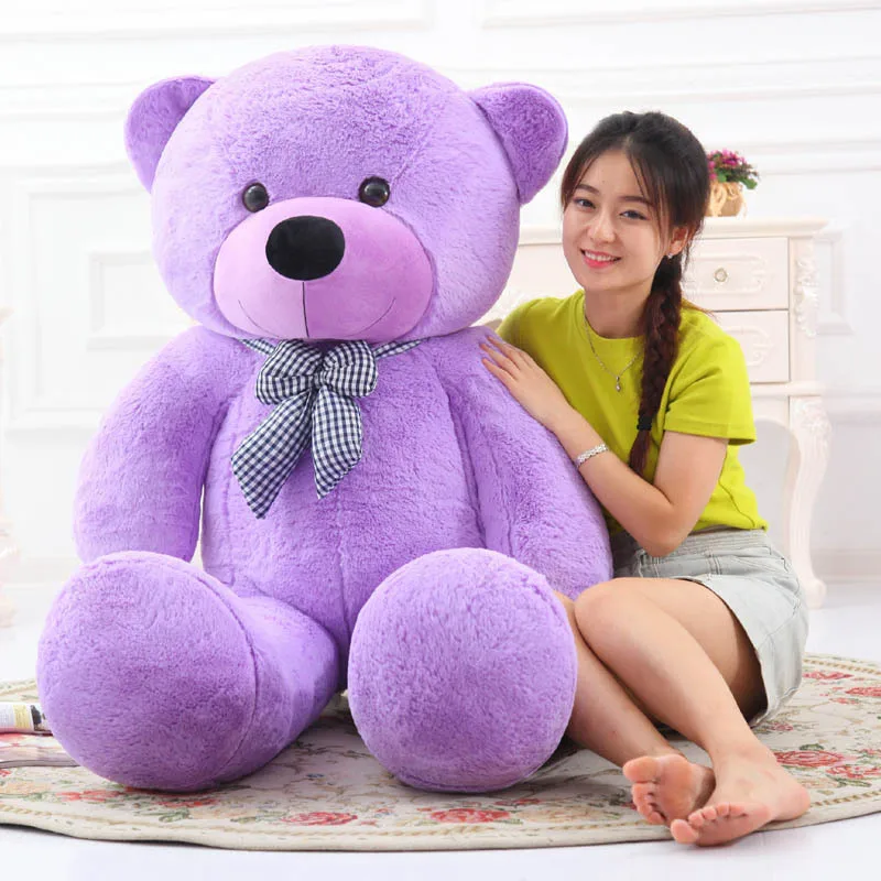 Lavender Purple Teddy Bear Plush Toy Sofa Bow Tie Cuddle Big Couple ...