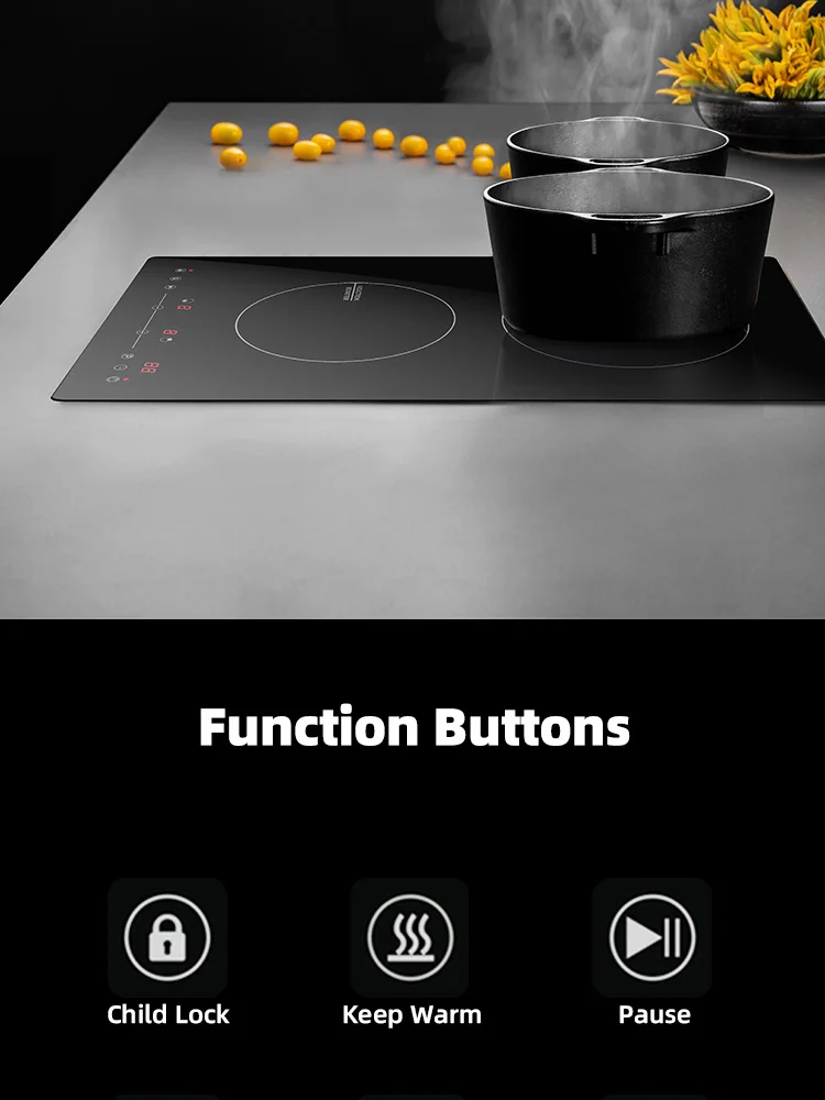 Double Burner 3500w Induction Cooktop Built In Touch Control Electric ...