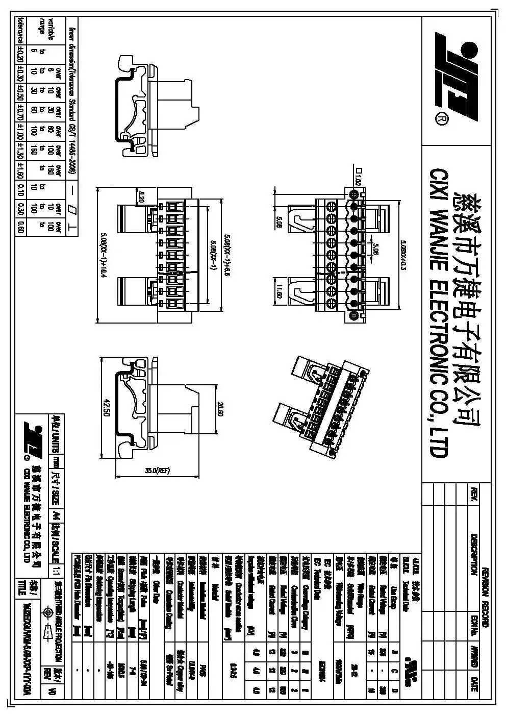 Wire to Mini DIN Rail 180 Degree Pluggable FEMALE Terminal Block with ...