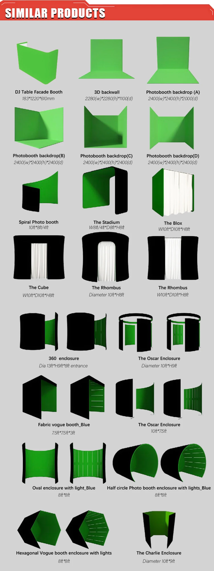 Custom Printed 360 Photo Booth Enclosure Backdrop With Led Light Party ...