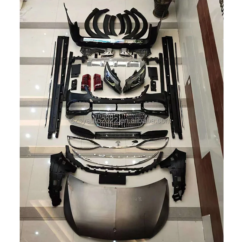 Body Kit Include Front Bumper Assembly Rear Lip Exhaust For Mercedes ...