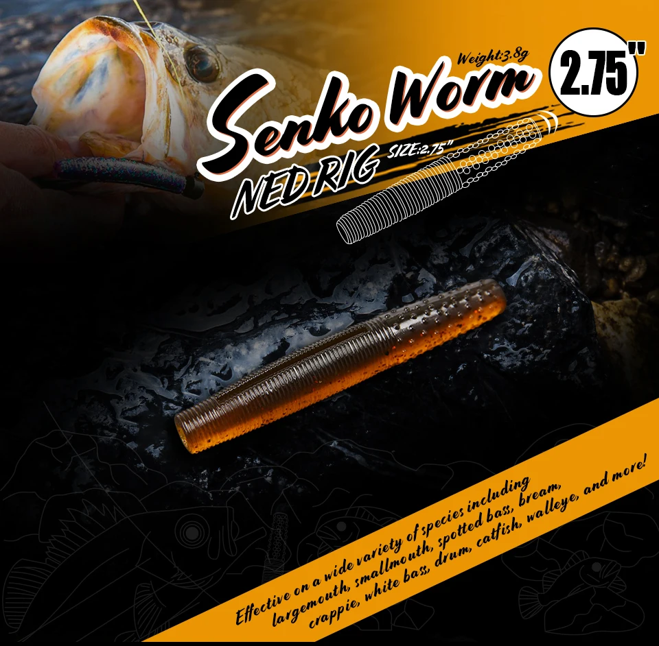 Letoyo Lsb053 Senko 3.8g 6.9cm Soft Plastic Fishing Worm Lure Stick ...