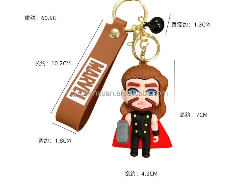 Cartoon Marvel Anime Spider-man Pendant Keychain Holder Key Chain Car ...