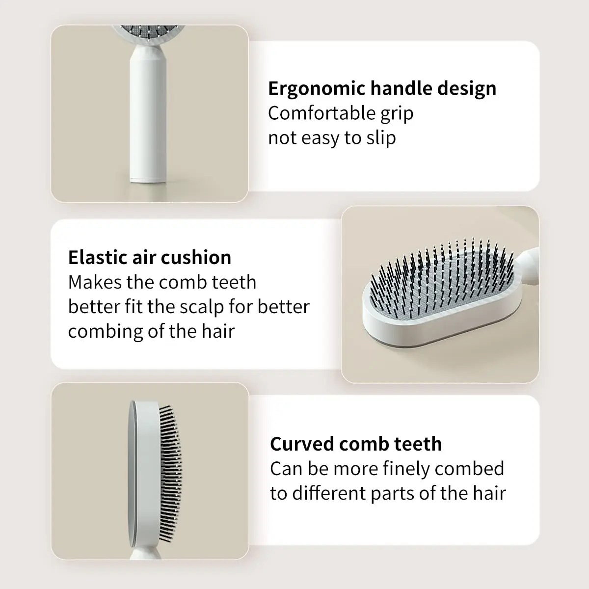 Hair Brush Massager - Automatic Clean Brush for Natural Hair