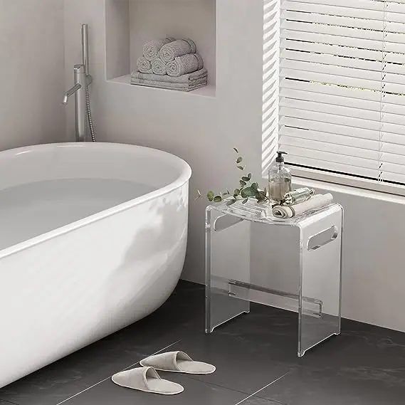 Acrylic Shower Bench - Ideal Bath Seat for Inside Tub