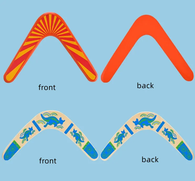 Wooden Boomerang V Darts Parent-Child Outdoor Sports Equipment Wooden ...