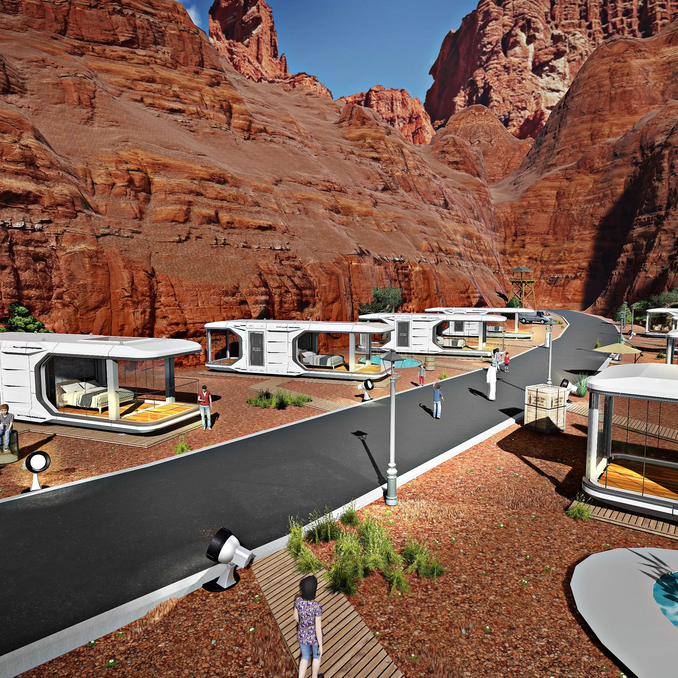 E40s Model Capsule House Camping Prefab Mobile2 Bedroom Round Space ...