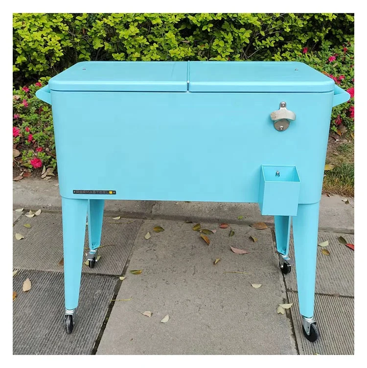 Stainless Steel Ice Cooler Cart - Perfect for Outdoor Parties