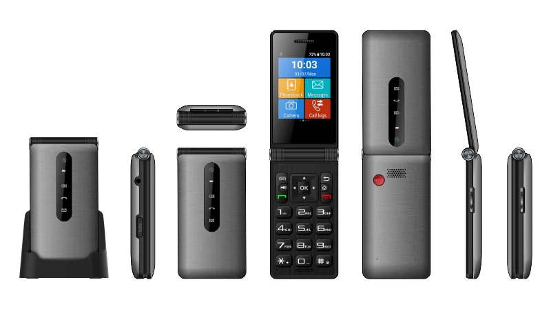 Wholesale Talking Keypad 4g Flip Feature Phone With Sos Gps Wifi Mocor ...