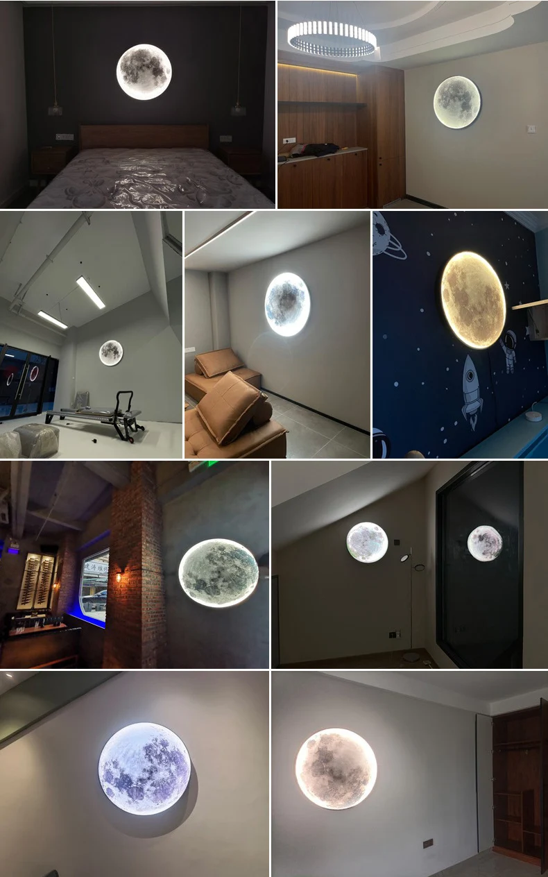 Modern Bedside Moon Lamp Corridor Wall Lamp Creative Living Room ...
