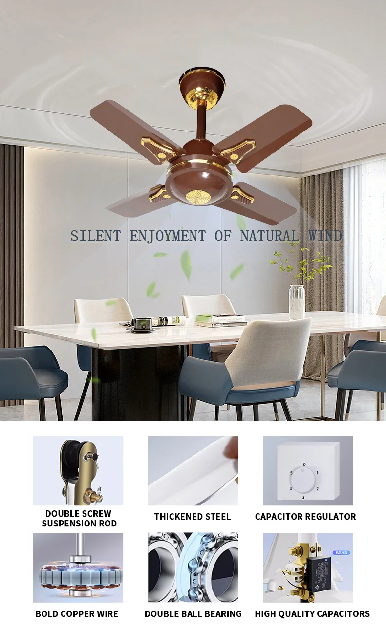 220v Ac Motor Small Size 24 Inch Ceiling Fan Four Metal Bades ...