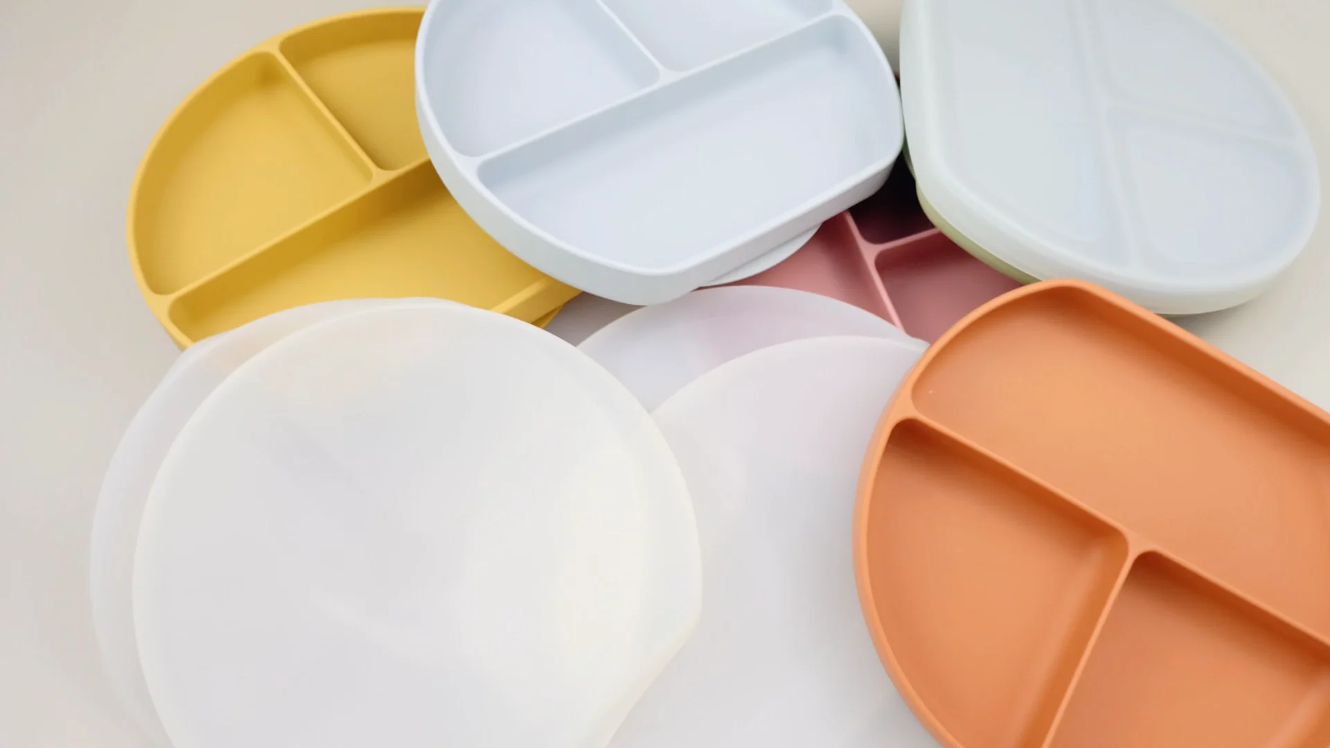 8pc Bebe Silicone Feeding Set Pattern Bib Plate With Suction Bottom ...