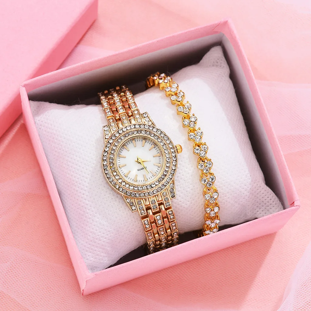 Hot Selling Luxurious Diamond Encrusted Bracelet Quartz Wrist Watches ...