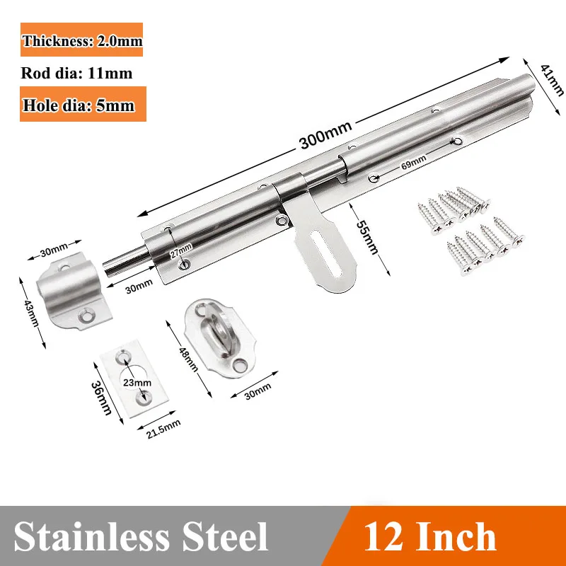 Stainless Steel Pin Door Window Bolt Sliding Lock Bolt Door Privacy ...