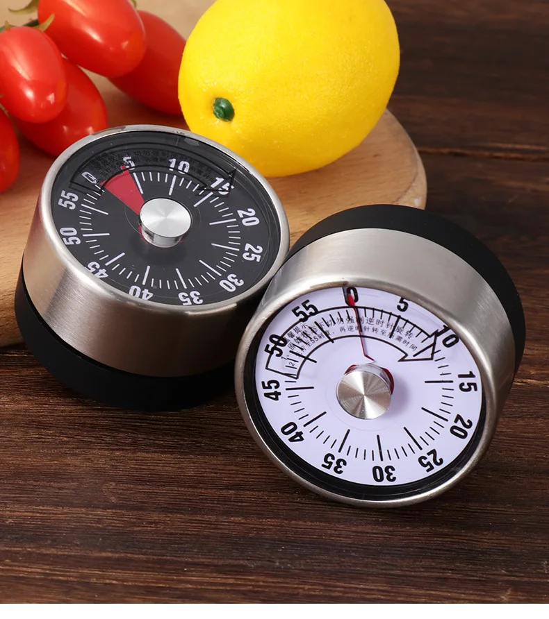 Stainless Steel Mechanical Countdown Timer Kitchen Tool Round Shape ...