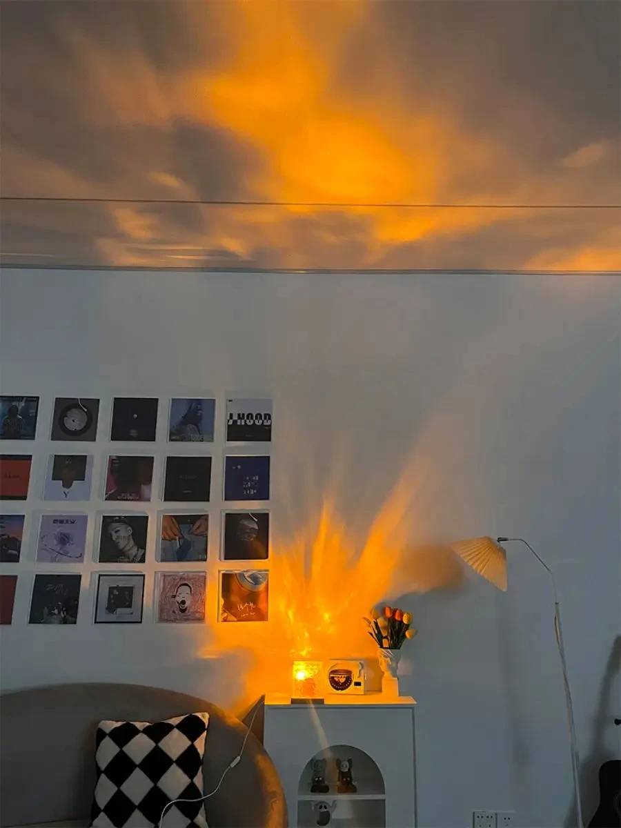 Rotating Water Wave Projection Light Ripple Small Night Light Creative ...