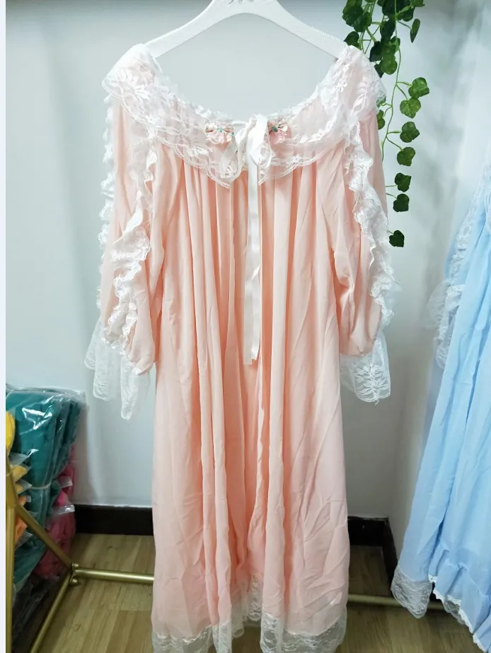 Beautiful Mature Woman Sexy Lingerie Pajamas Cotton Long Dress ...